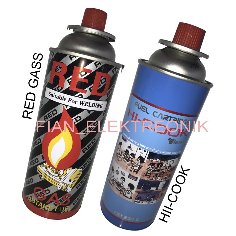 Jual Gas Portable Hi Cook 230 Gram Original / gas kaleng 230 gram / red ...