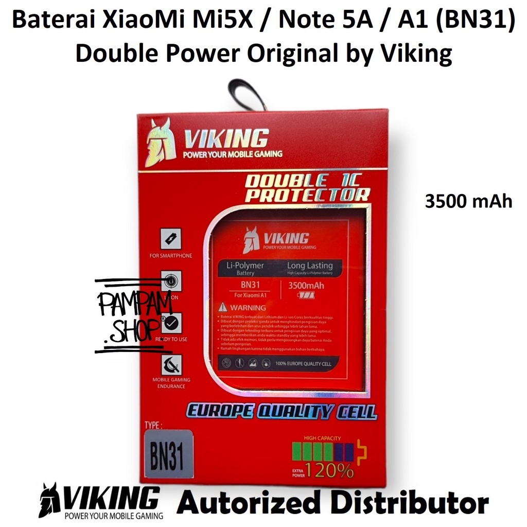 Jual Baterai VIKING Double Power Original XiaoMi BN31 Redmi S2 Note 5A ...