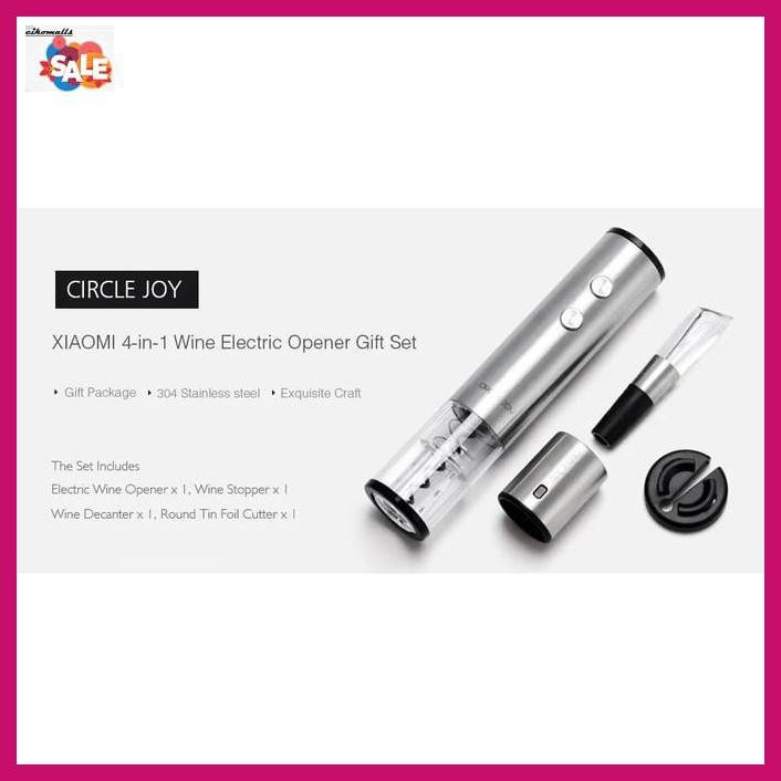 Jual OPENLOTOB- XIAOMI CIRCLE JOY 4-IN-1 WINE ELECTRIC OPENER GIFT SET WINE STOPPER -ASLIII ...
