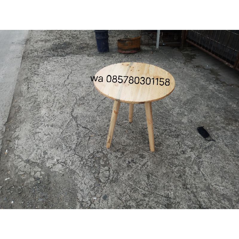 Jual Meja bulat kayu jati belanda diameter 70 cm tinggi 65 cm | Shopee ...
