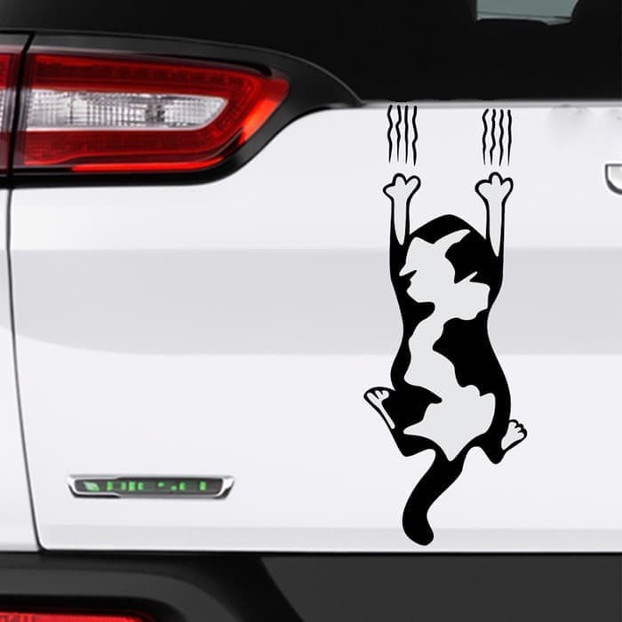 Jual cutting sticker mobil kucing cakar lucu stiker mobil keren murah ...