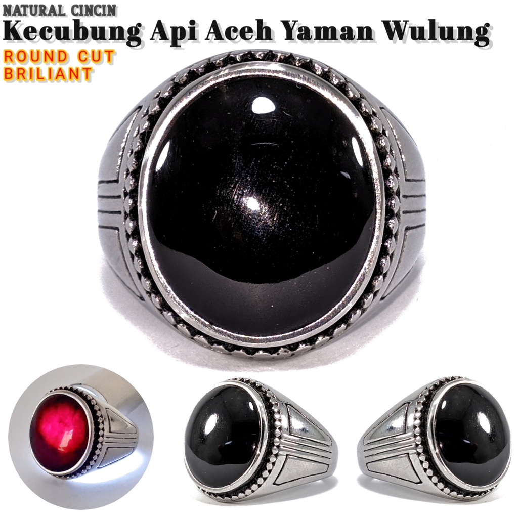 Jual CINCIN BATU AKIK NATURAL YAMAN WULUNG HITAM PEKAT - KECUBUNG API ...
