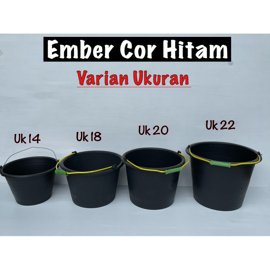 Jual Ember Plastik HItam Ember Cor Proyek Cor 14 | Shopee Indonesia