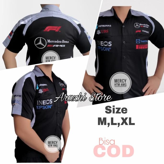 Jual Hem Mercedez Benz AMG Seragam Komunitas F1 Balap Kemeja Otomotif ...