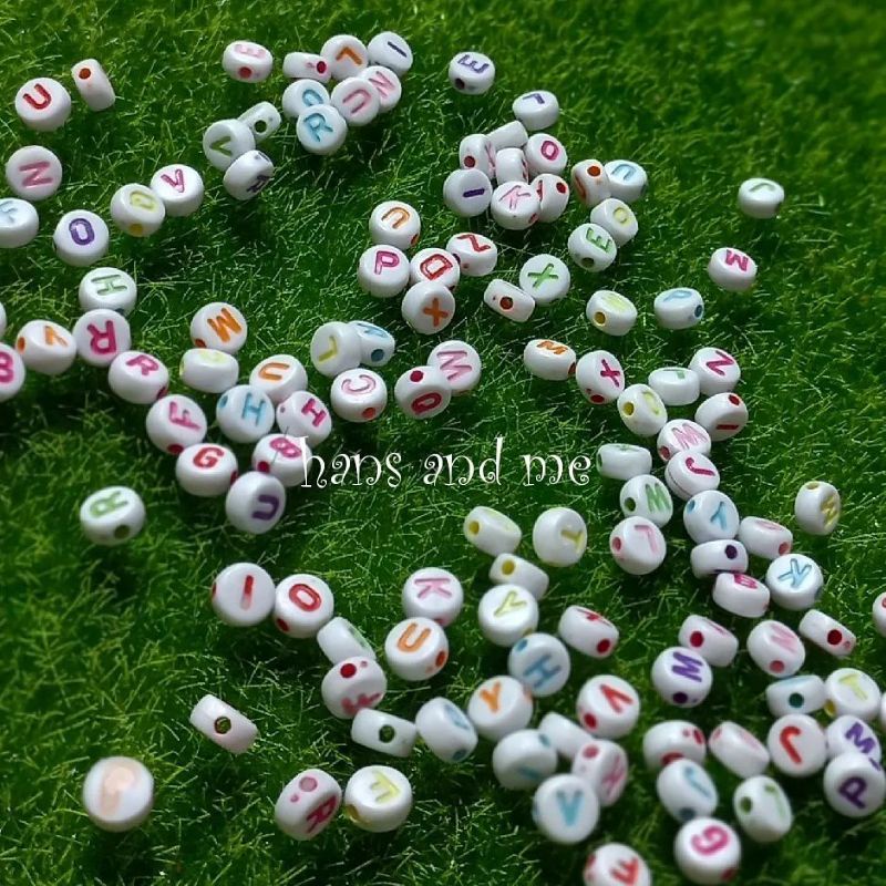 Jual Mote Huruf Bulat Pipih 6mm Putih Warna Warni | Shopee Indonesia
