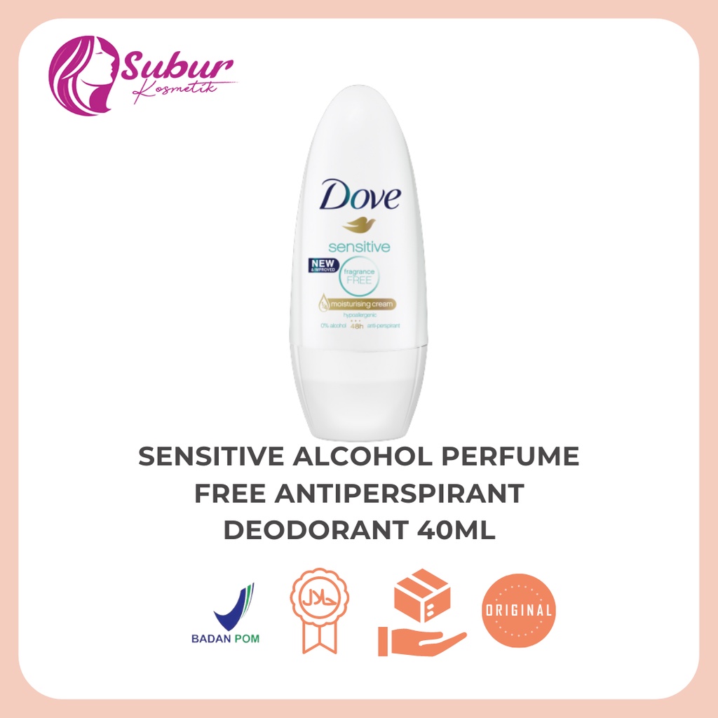 Jual Dove Sensitive Alcohol Perfume Free Antiperspirant Deodorant 40Ml ...