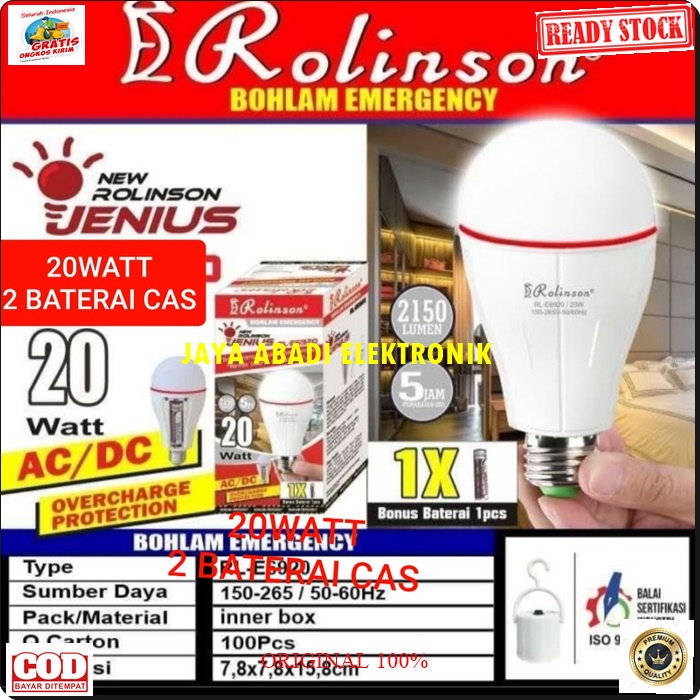 Jual G547 ORIGINAL 20 WATT LAMPU EMERGENSI EMERGENCI EMERGENCY LED ...
