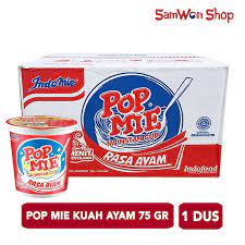 Jual POP MIE INSTANT REGULER KUAH RASA AYAM KEMASAN DUS ISI 24 PCS ...