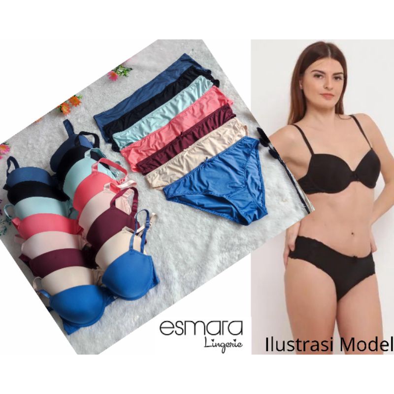 Jual Esmara Bra Set ( Bra + Panty ) Full Cup Busa Tipis Pakai Kawat Normal Size(12)(281 ...