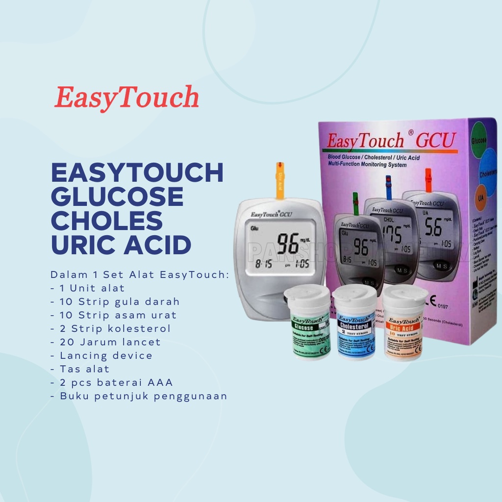 Jual ALAT CEK DARAH EASY TOUCH GCU ( GLUKOSA, ASAM URAT , KOLESTEROL ...