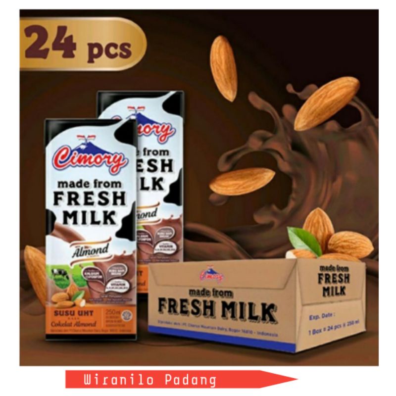 Jual Cimory Fresh Milk Susu UHT Rasa Almond (1 Karton 24 Pcs x 250ml ...