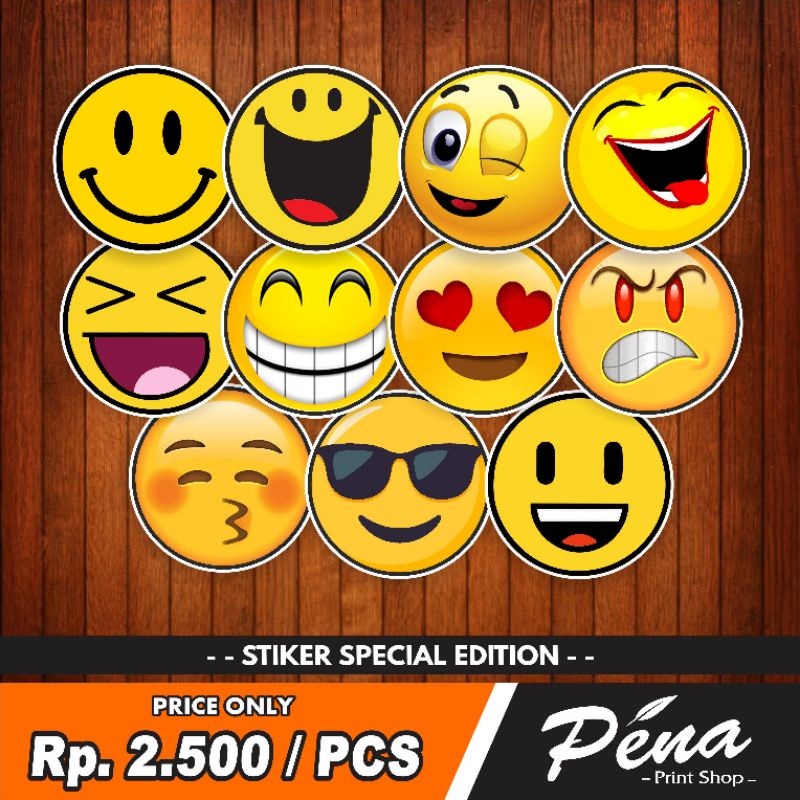 Jual Sticker Stiker Emoticon Karakter Ekspresi Lucu Smile Kiss Love ...