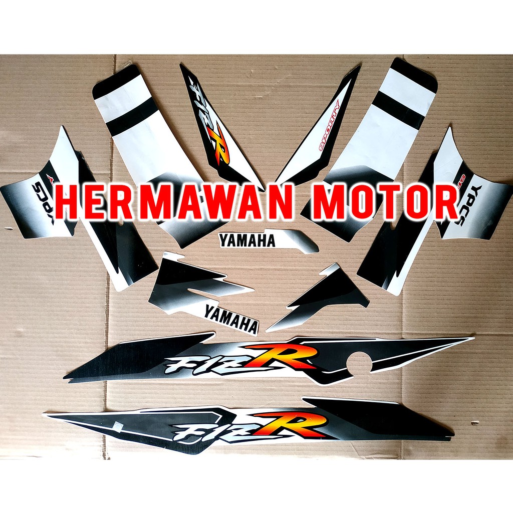 Jual Yamaha FIZ R-Striping-stiker Yamaha FIZ R Warna putih hitam ...