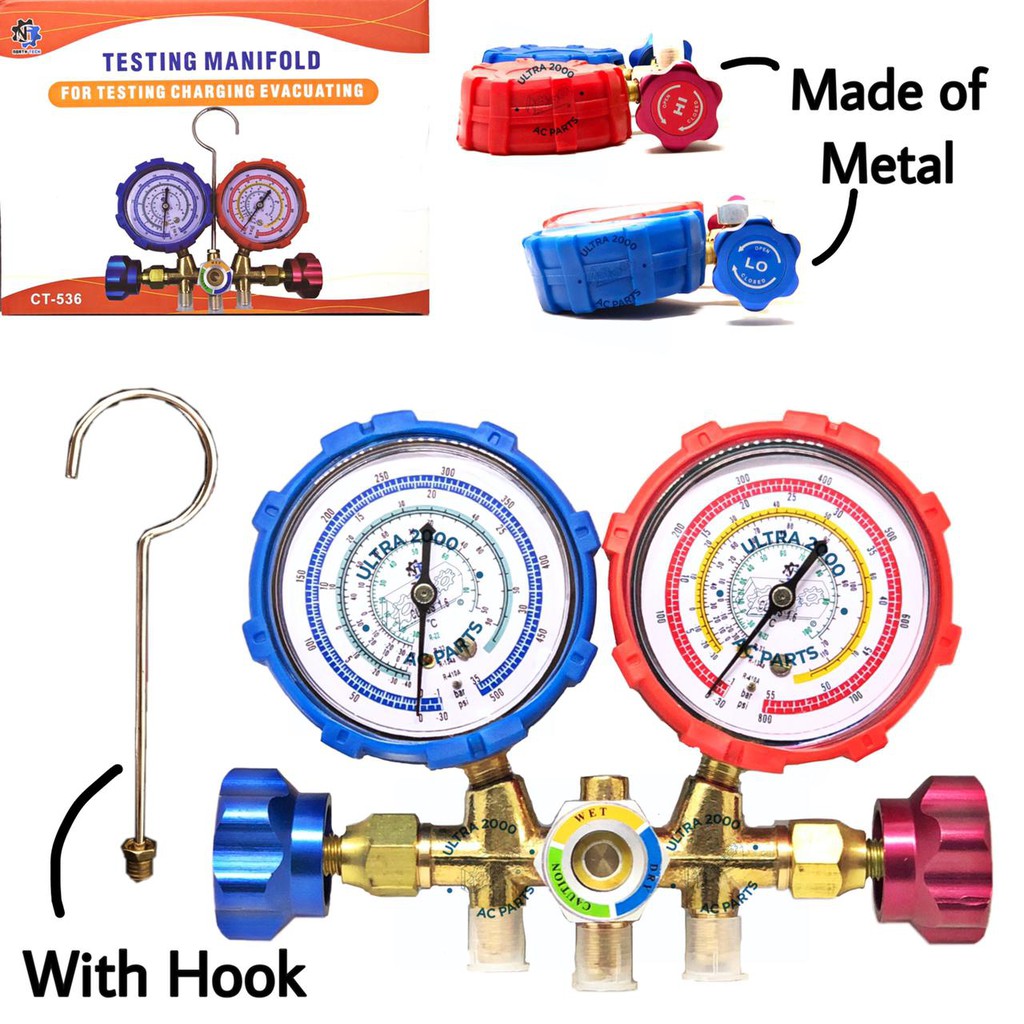 Jual Double Manifold Gauge Multi R22 R410a R32 R134a | Shopee Indonesia