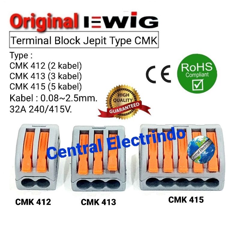 Jual Terminal Block EWIG Penghubung Kabel Model Jepit CMK412 CMK413 CMK415. | Shopee Indonesia