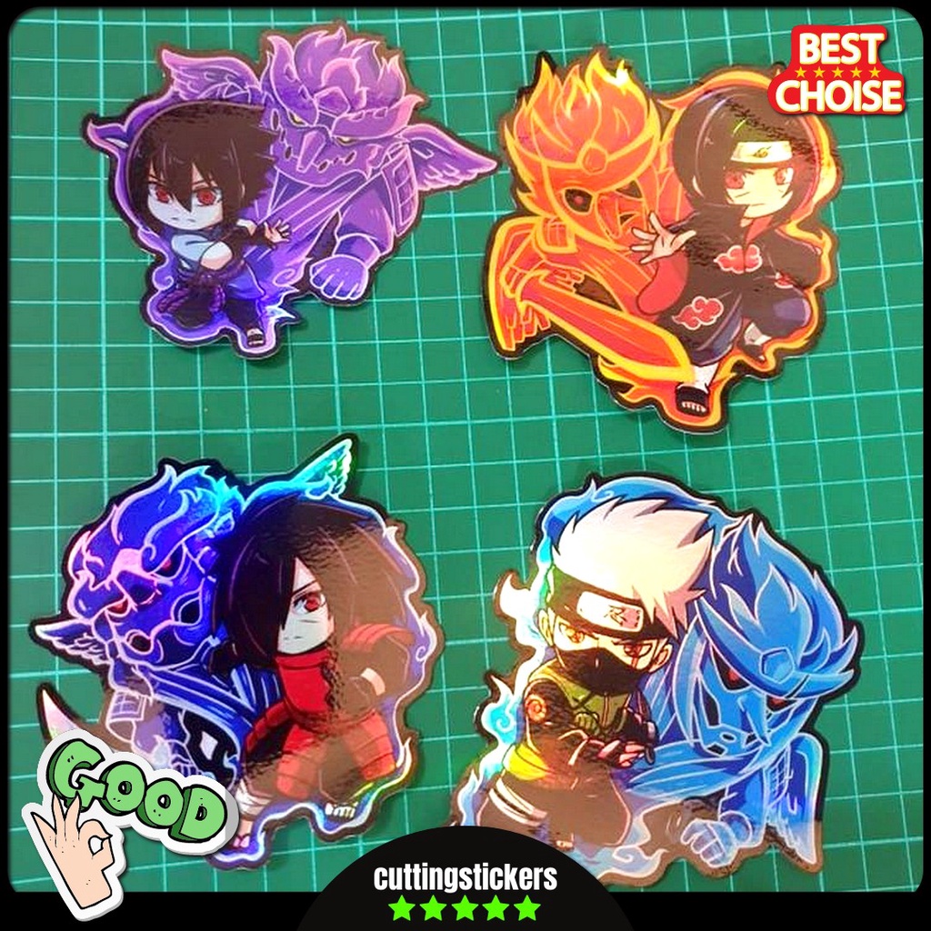 Jual Stiker Sticker Hologram Anime Naruto Set 4Pcs Besar | Shopee Indonesia