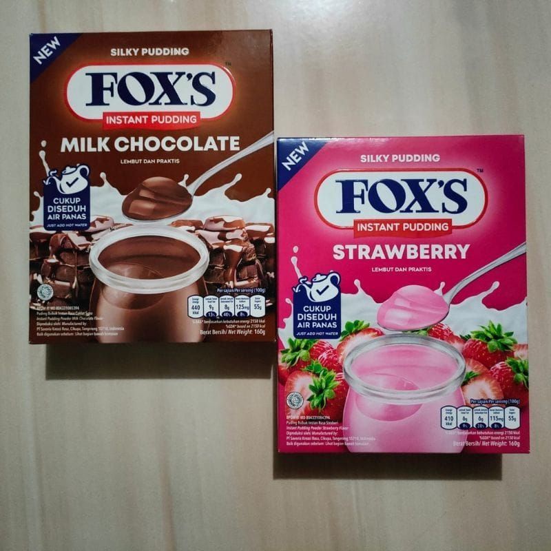 Jual Fox Pudding milk coklat strawberry 160gr box agar agar | Shopee ...