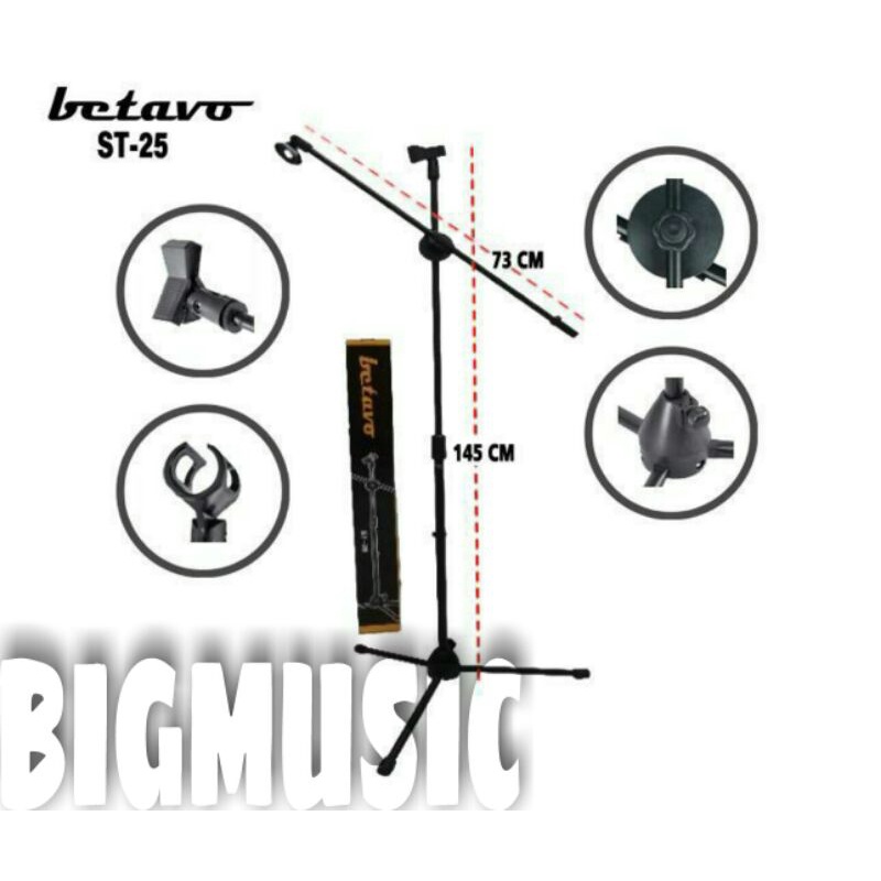 Jual Stand Mic Lantai Betavo ST 25 Original Standing Microphone | Shopee Indonesia
