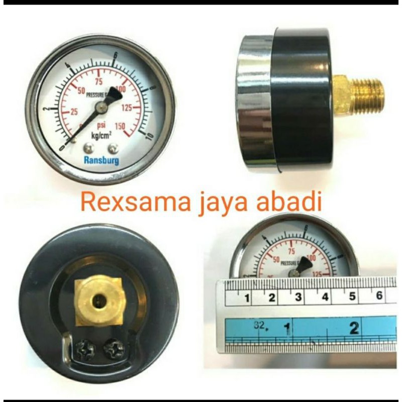 Jual 2 - 60 bar ( kg ) PRESSURE GAUGE 2 INCH BACK RBS 005 BLACKSTEEL ...