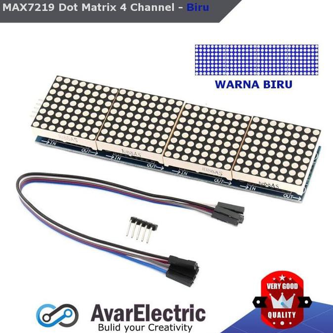 Jual MAX7219 BIRU 4 CHANNEL DOTMATRIX MODULE CONTROL LED DISPLAY MAX ...