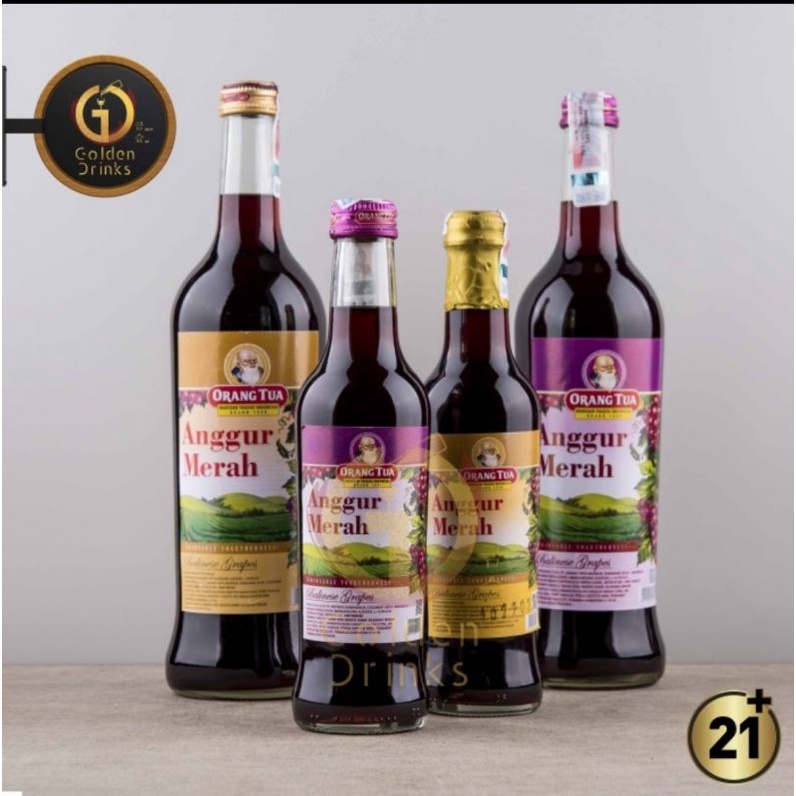 Jual Anggur Merah dan Gold Cap Orang Tua 620ml - Amer | Shopee Indonesia
