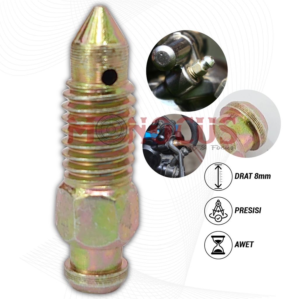 Jual Baut Nepel Angin Kaliper Minyak Rem Bawah Honda M8 Pembuangan 8mm ...