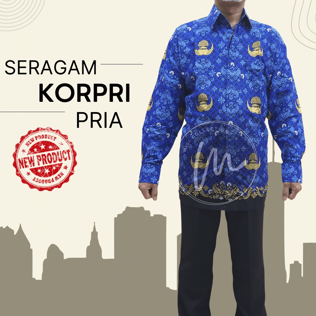 Jual Seragam/Batik KORPRI/PNS Pria Kain Terbaru 2022 (HANYA ATASAN) | Shopee Indonesia