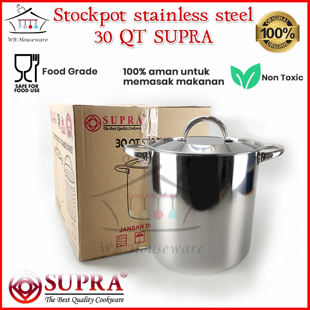 Jual supra stockpot 30qt / 28,5liter / panci jumbo stainless + tutup ...