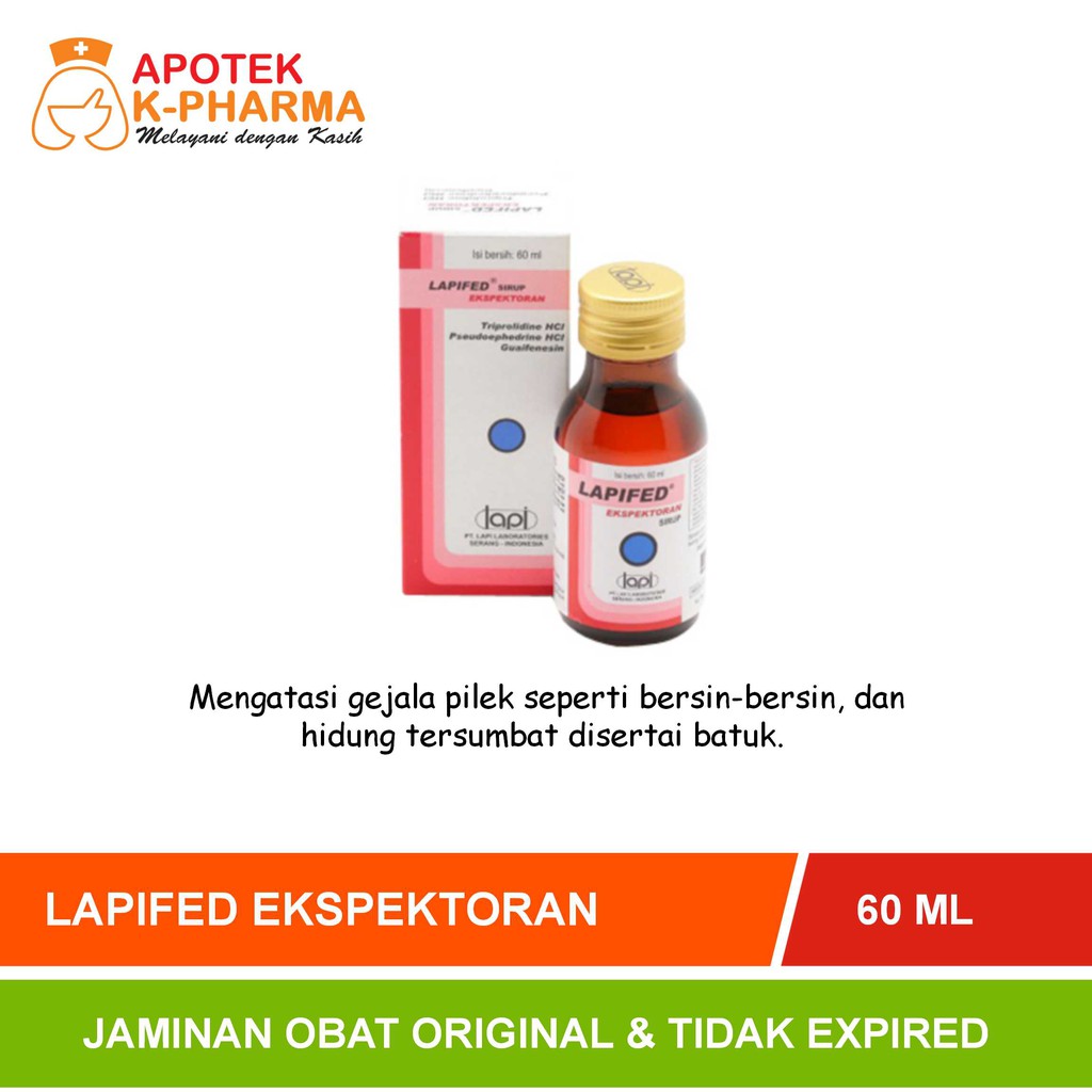 Jual Lapifed Ekspektoran Sirup Isi 60ml Obat Original Lapi | Shopee ...