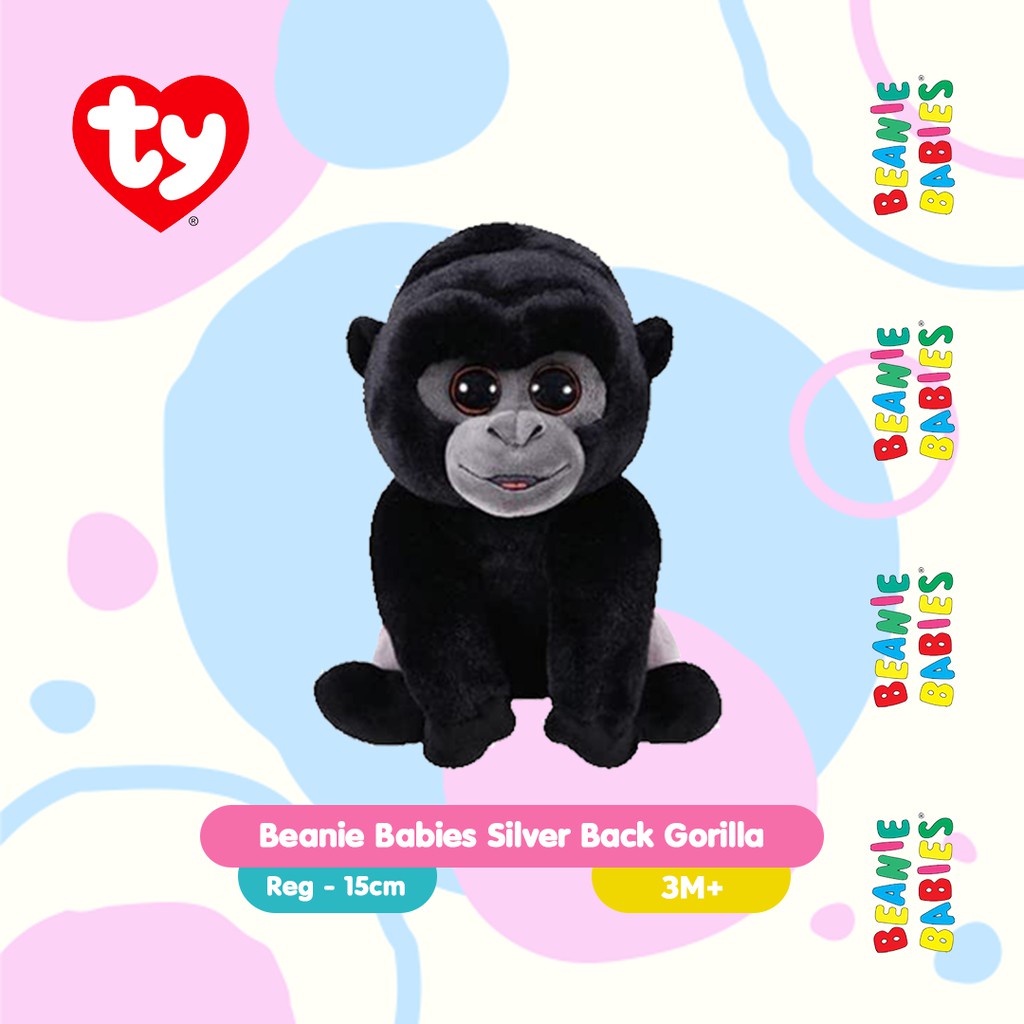 Jual Ty Toys Beanie Babies Silver Back Gorilla R - Boneka Gorilla Anak ...