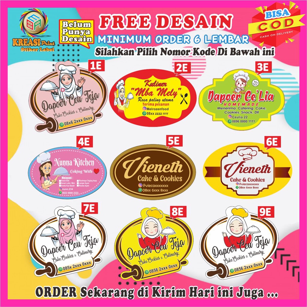 Jual Stiker Label Custom Untuk Produk Kuliner UMKM Terlaris Gratis ...