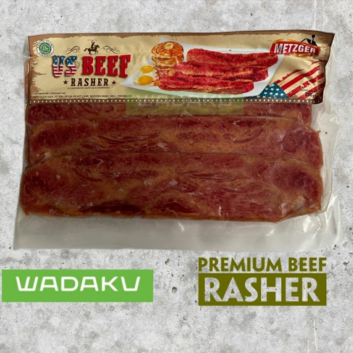 Jual METZGER US BEEF RASHER PREMIUM 250g BACON DAGING SAPI | Shopee ...