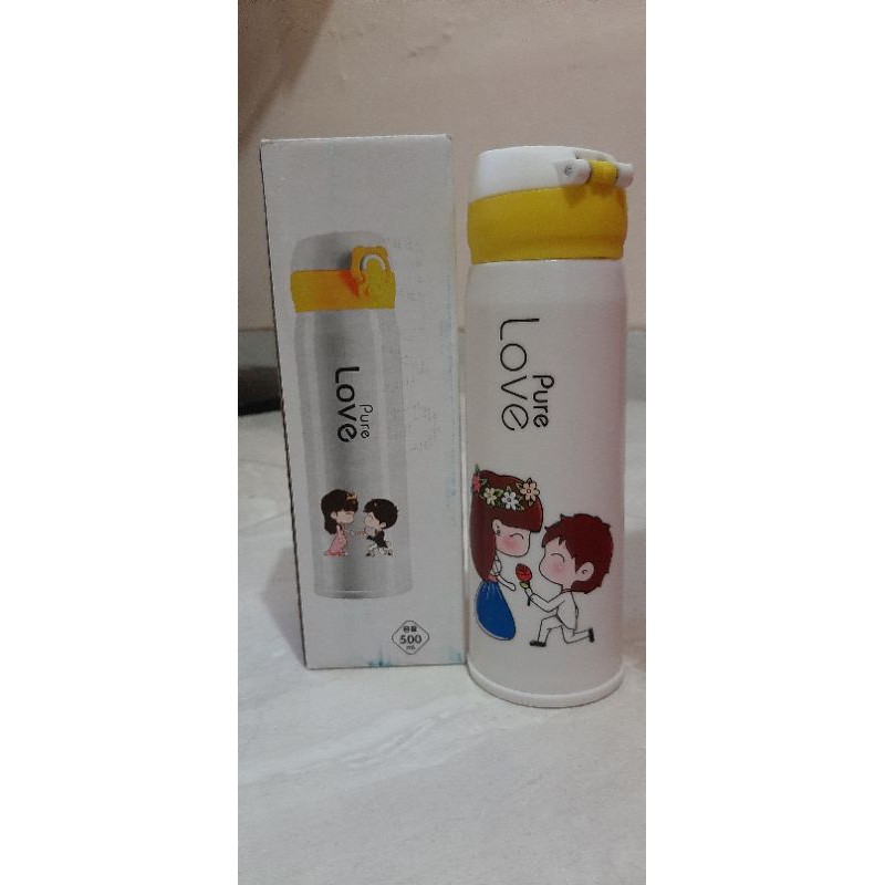 Jual BOTOL LOVE DENGAN KANCING (KACA) 500ML | Shopee Indonesia