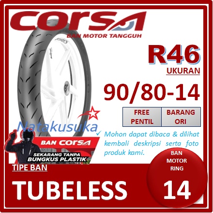 Jual CORSA R46 90/80 - 14 Tubeless (TL) | Shopee Indonesia
