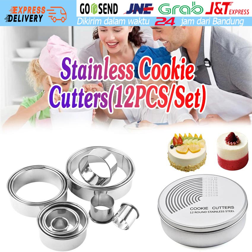 Jual Isi 12pcs Ring Cutter Set Bulat Stainless Cookies Cutter Cetakan ...
