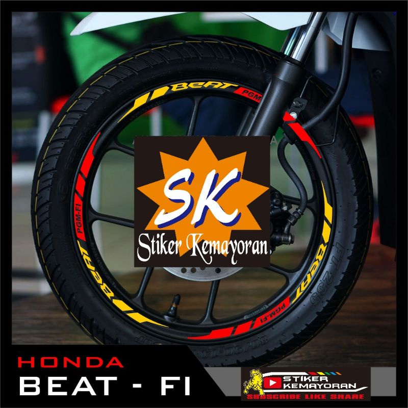Jual stiker velg lis roda cutting stiker honda beat pgm fi | Shopee ...