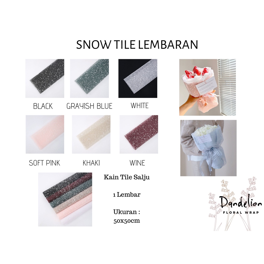 Jual FLOWER WRAPPING SNOW TILE LEMBARAN KAIN TILE SALJU ECER PER LEMBAR ...
