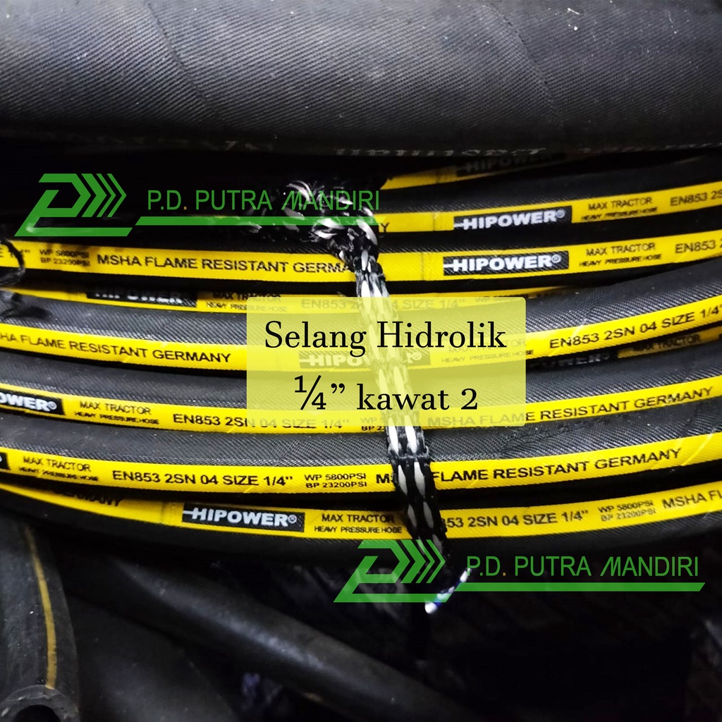 Jual Selang Hidrolik 1/4 Kawat 2 HIPOWER - Hydraulic Hose | Shopee ...