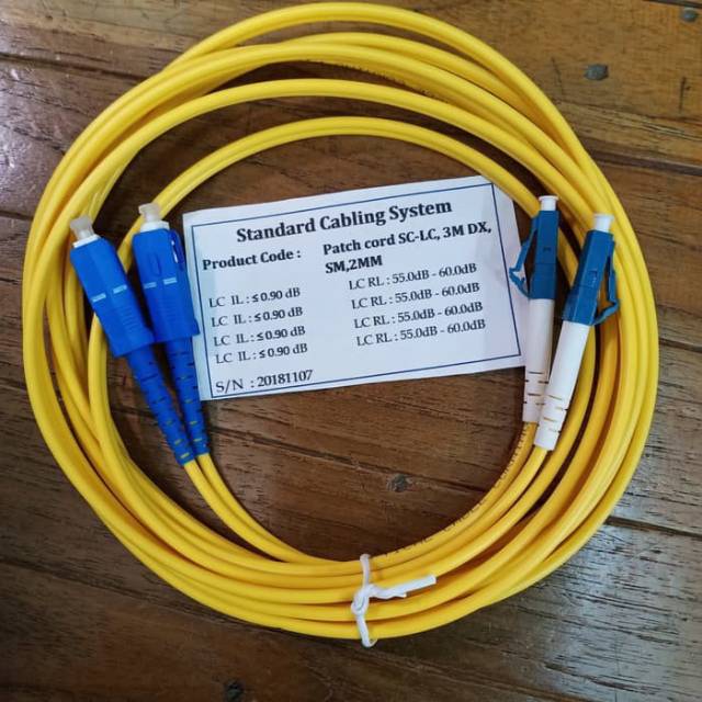 Jual PATCH CORD FIBER OPTIC SC-LC 2mtr SM | Shopee Indonesia