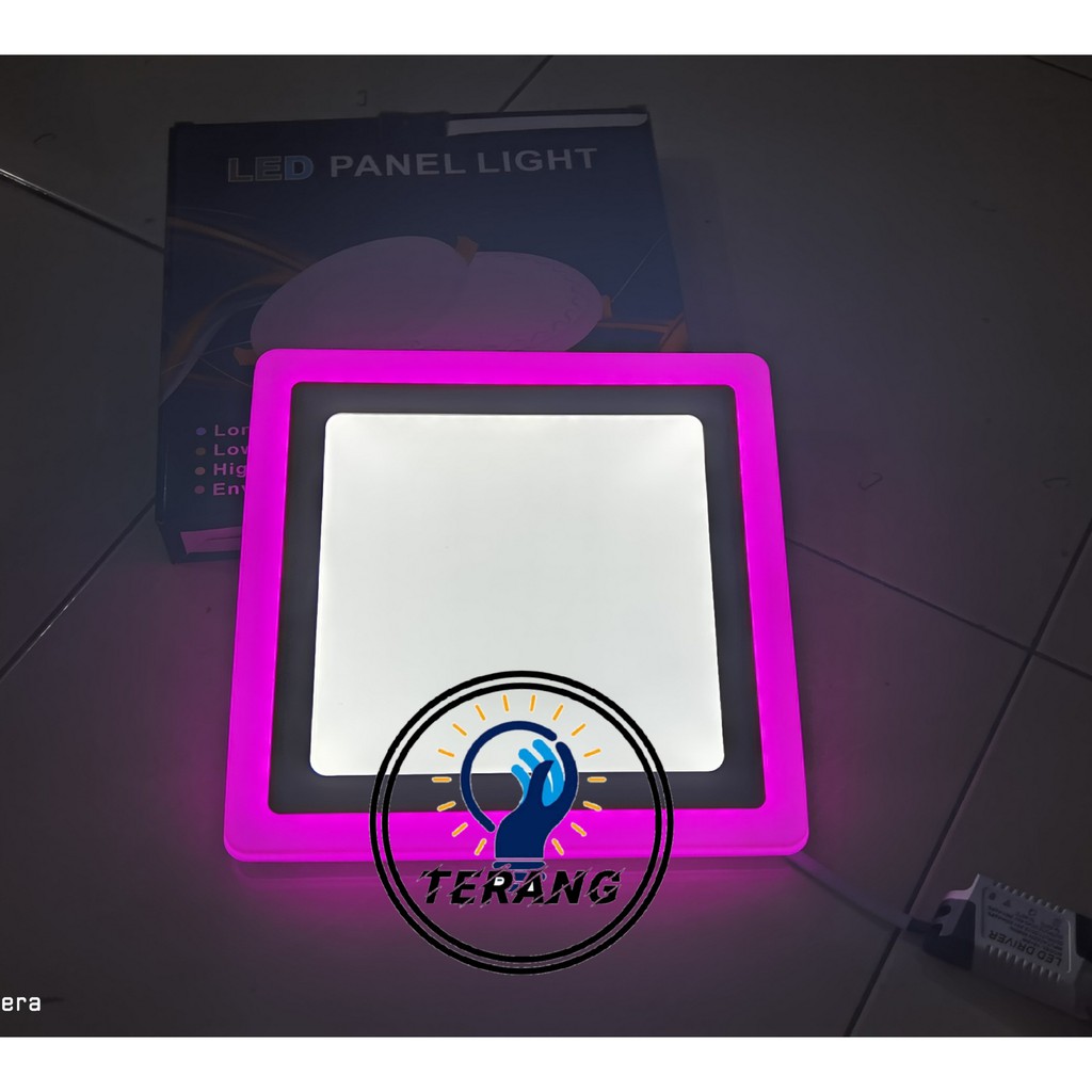 Jual DOWNLIGHT LED PANEL 2 WARNA 12+4 WATT BULAT DAN KOTAK TENGAH PUTIH ...