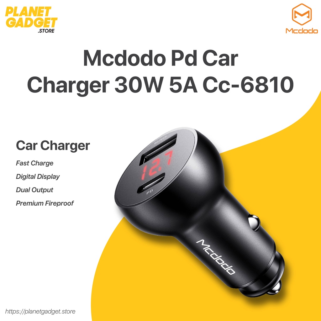 Jual Mcdodo Pd Car Charger 30W 5A Cc-6810 Black | Shopee Indonesia