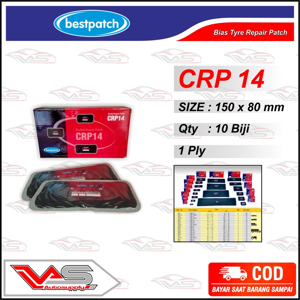 Jual CRP 14 Bestpatch - Radial Patch - Karet Tambal Ban Luar 1box isi 10pcs | Shopee Indonesia