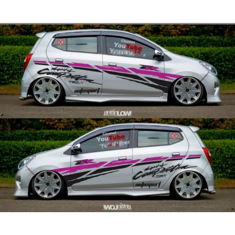 Jual 040 cutting sticker mobil Agya Ayla yaris jazz Brio terbaru desain ...