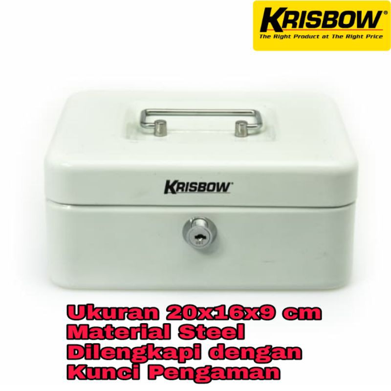 Jual Cash Box Krisbow White 20x16x9 cm Steel Deposit uang By Azko ...