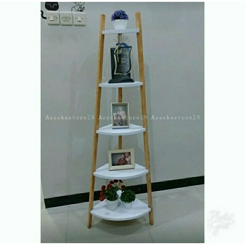 Jual Rak sudut minimalis tinggi 150cm/rak bunga sudut/rak bunga kayu ...