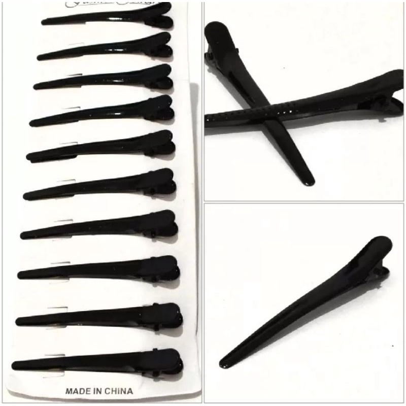 Jual JEPIT BEBEK JEPITAN RAMBUT DOFF HITAM TEBAL POLOS / JEPIT SALON ...