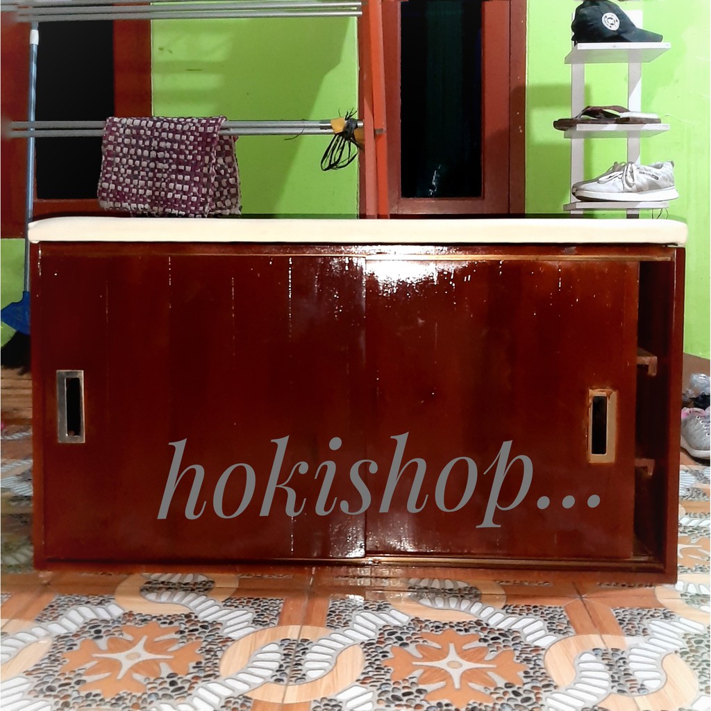 Jual RAK SEPATU DUDUK PINTU SLIDING MINIMALIS | Shopee Indonesia