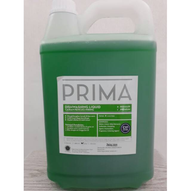 Jual Prima Dishwashing Liquid (Cairan Pencuci Piring) 5 Liter | Shopee ...