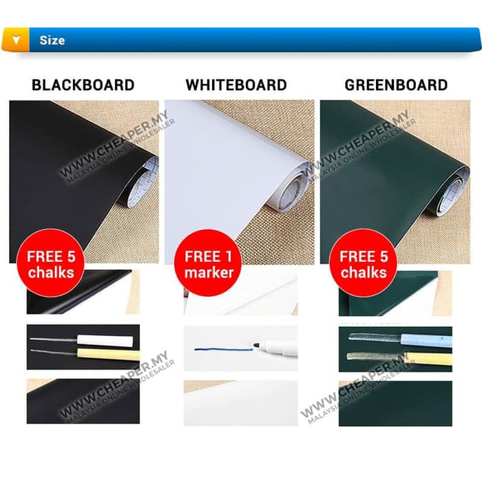 Jual WALLPAPER STICKER BLACK BOARD WHITE BOARD GREEN BOARD PAPAN TULIS ...