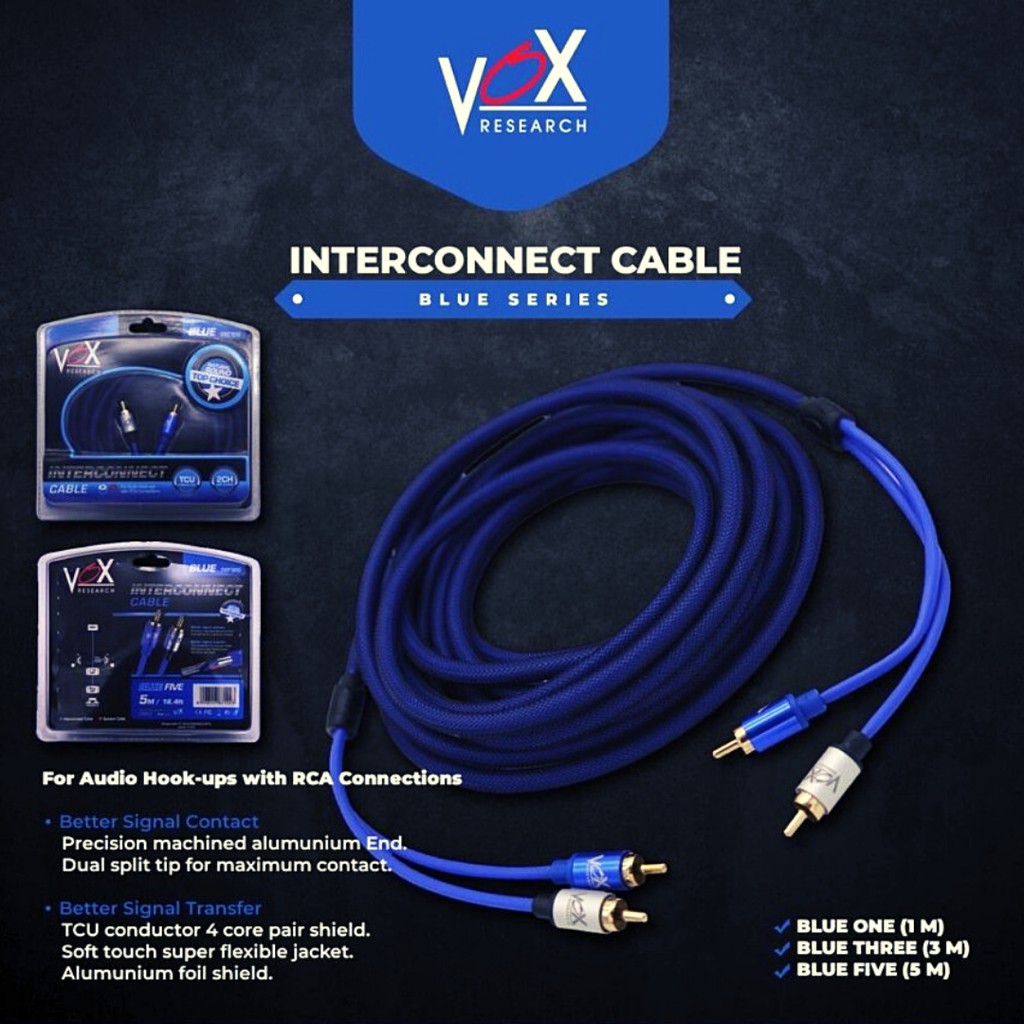 Jual Kabel RCA VOX Research Blue Series 3 Meter | Shopee Indonesia